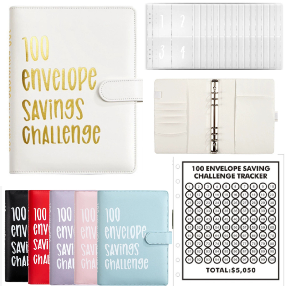 100 Envelopes Money Saving Challenge, Envelopes Challenge Binder ...