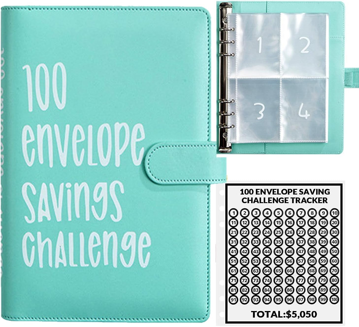 100 Envelopes Money Saving Challenge, 100 Envelope Challenge Binder ...