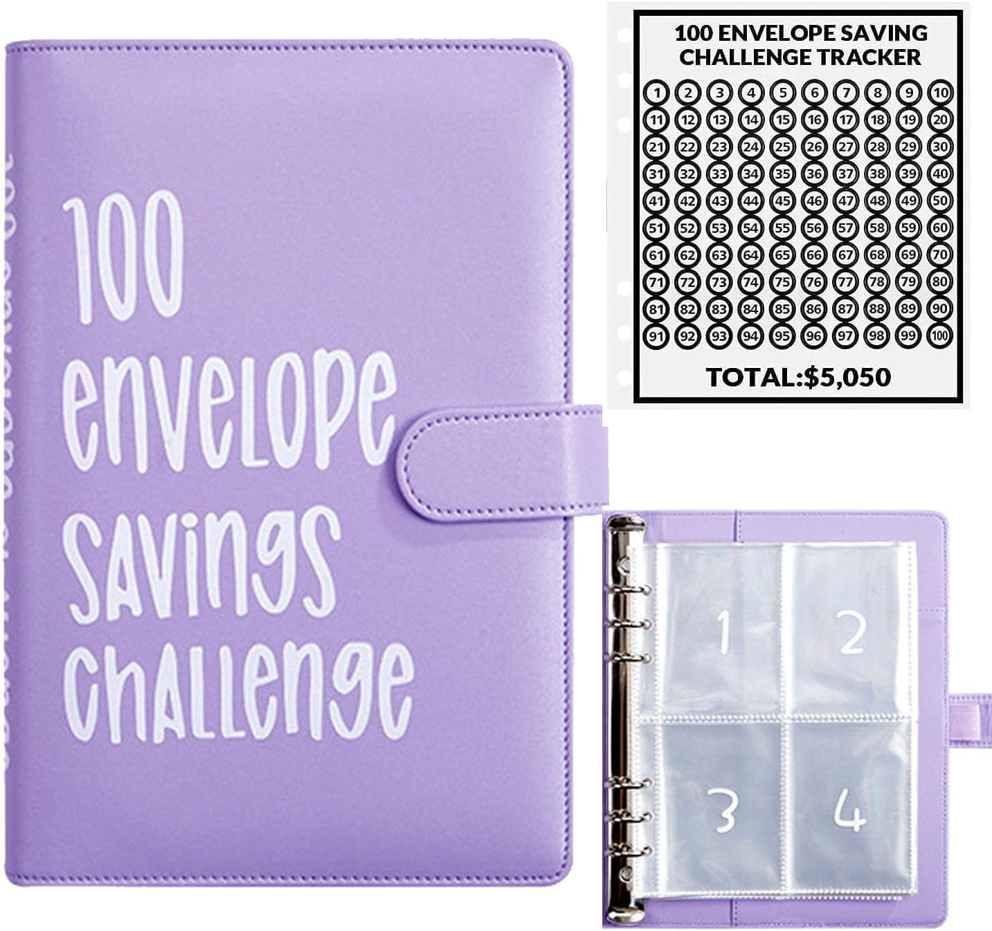 100 Envelopes Money Saving Challenge, 100 Envelope Challenge Binder ...