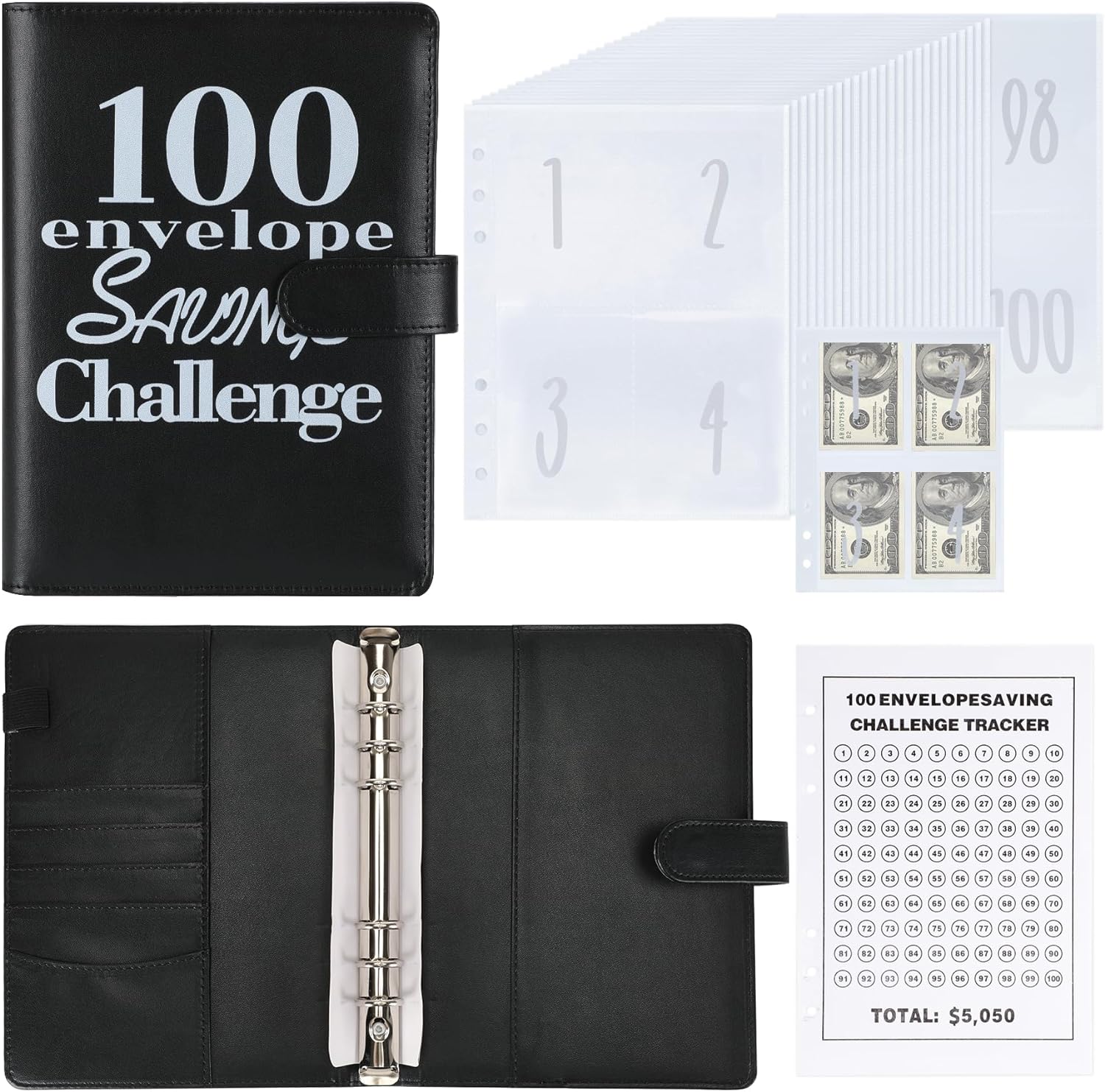 100 Envelopes Money Saving Challenge Money Saving Binder 100 Envelope ...