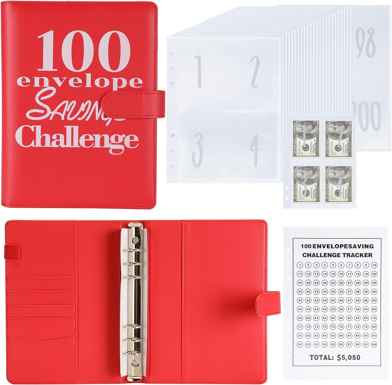 100 Envelopes Money Saving Challenge Money Saving Binder 100 Envelope ...