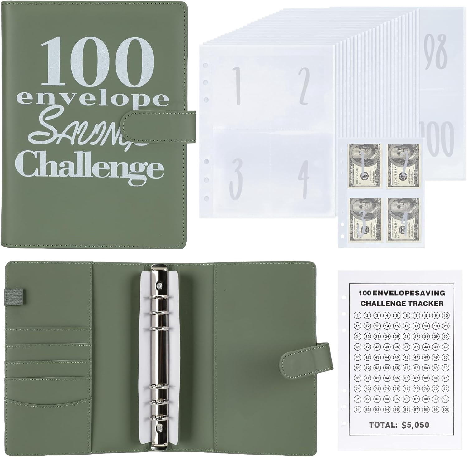 100 Envelopes Money Saving Challenge Money Saving Binder 100 Envelope ...