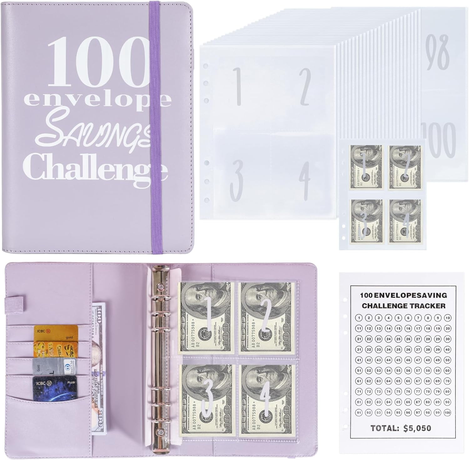 100 Envelopes Money Saving Challenge Money Saving Binder 100 Envelope ...