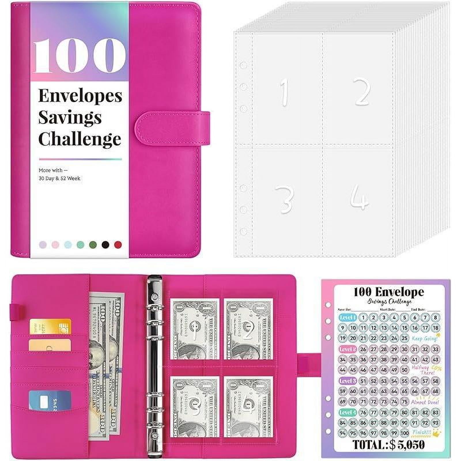 100 Envelopes Money Saving Challenge, Savings Challenges Book with ...