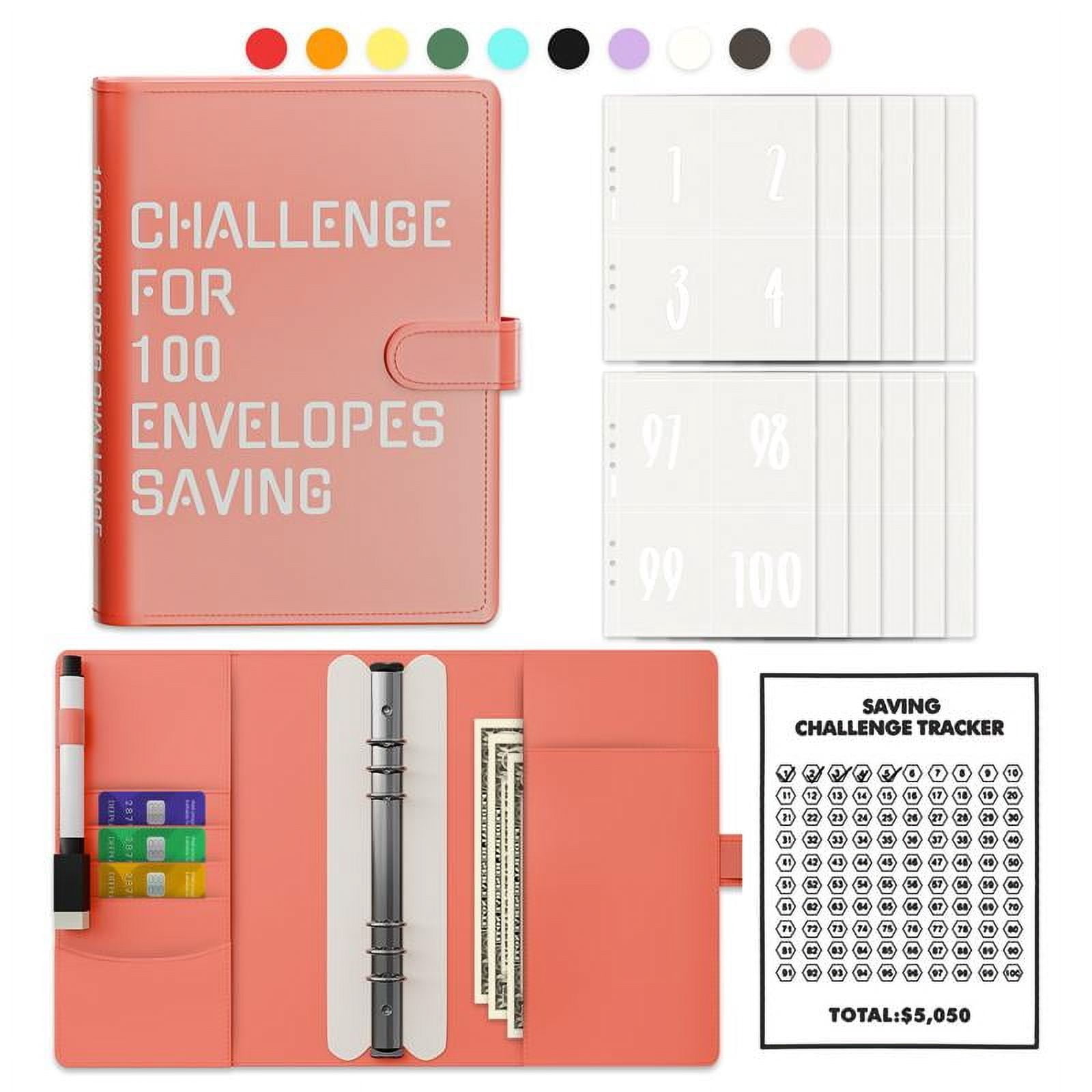 100 Envelopes Saving Challenge, A5 Money Saving Budget Binder with Cash ...