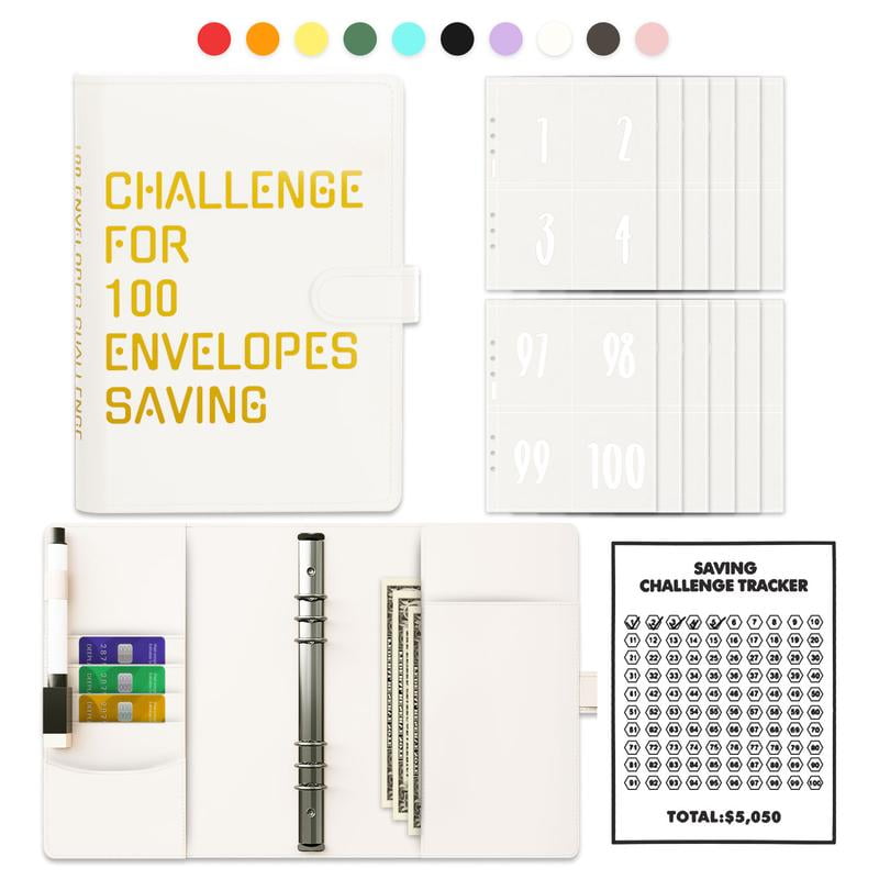 100 Envelopes Savings Challenge - Save $5,050, DIY Detachable A5 ...