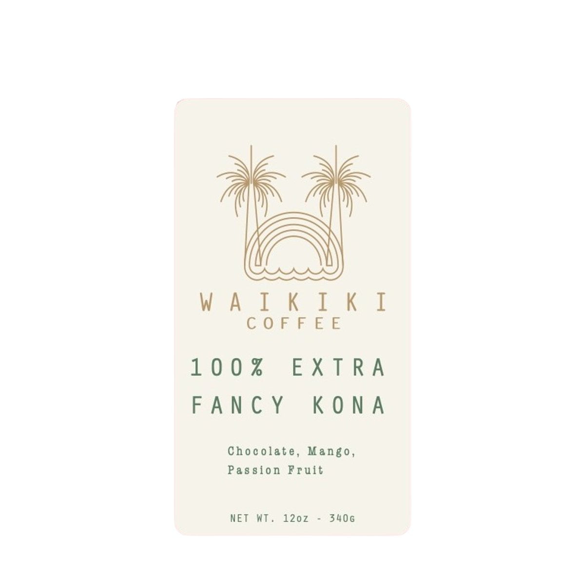 100 Extra Fancy Kona - Roasted by Waikiki Coffee - Whole Bean Coffee ...