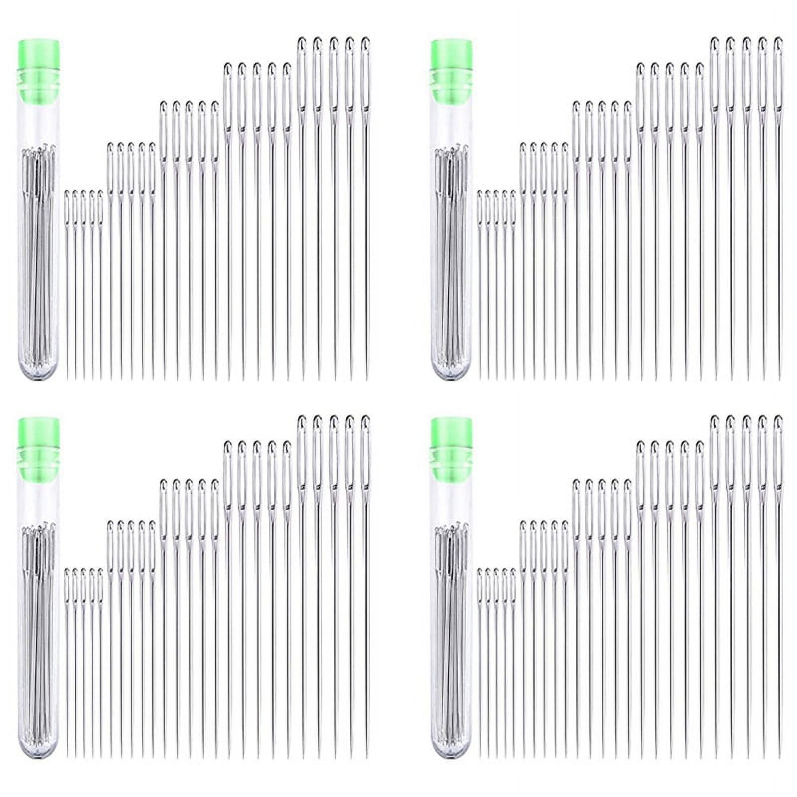 100 Eye Stitching Needles - 5 Sizes Big Eye Hand Sewing Needles in ...