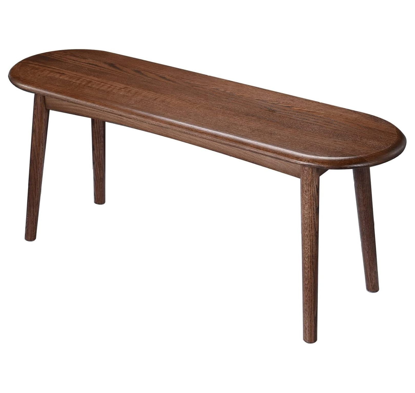 100% FAS-certified Oak Wood Bench, Rounded Corner Entryway Bench ...