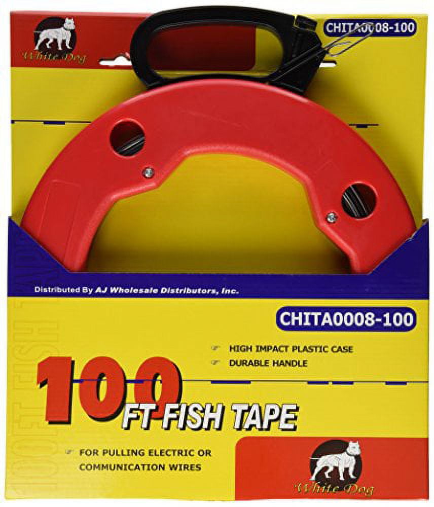 100 FT Fish Tape with High Impact Case for Electric or Communication ...