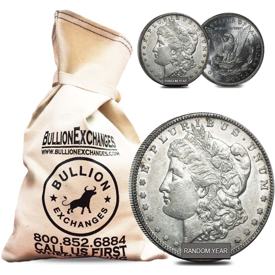 US Mint 1878-1921 Morgan Silver Dollar Cull - $100 Face Value Bag of ...