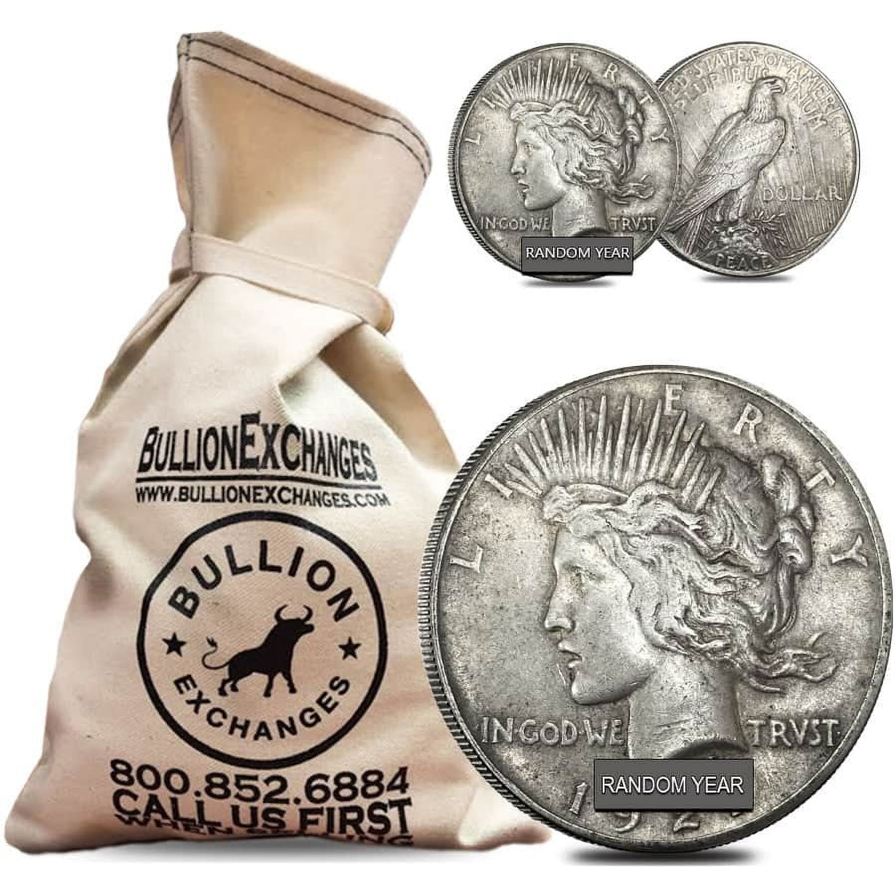 $100 Face Value Bag - 100 Coins - 1922-1935 Peace Silver Dollar VG-XF ...