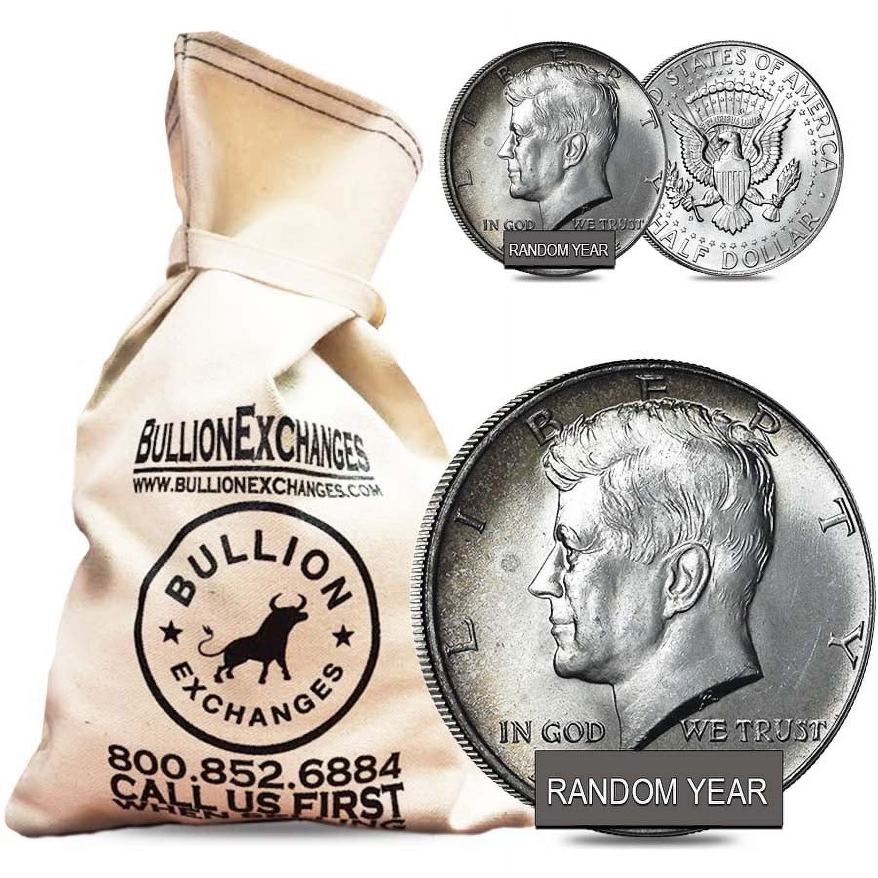 $100 Face Value Bag - 200 Coins - 40% Silver Kennedy Half Dollars (Circ ...