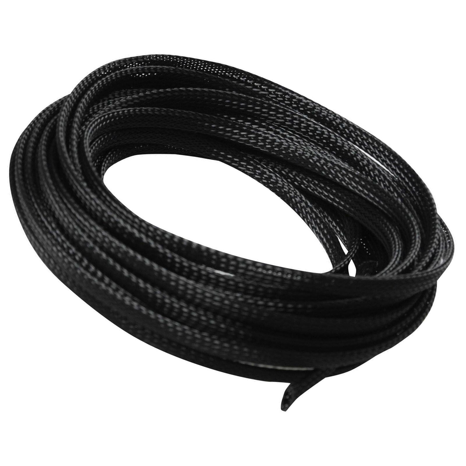 100 Feet 1/4" Expandable Wire Cable Sleeving Sheathing Braided Loom ...