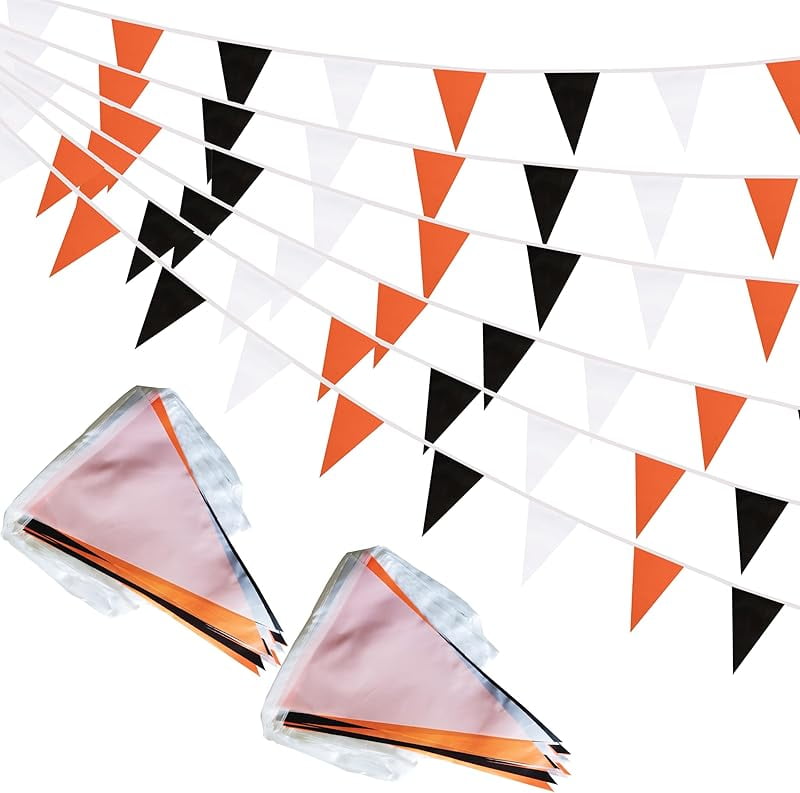 100 Feet Red Dark Blue & White Pennant Banner Flags String Hanging Red ...