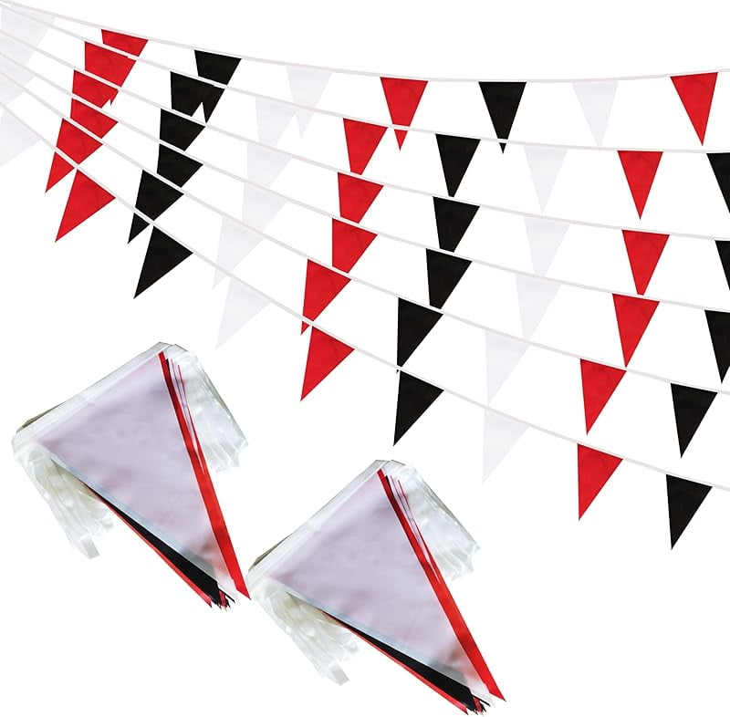 100 Feet Red Dark Blue & White Pennant Banner Flags String Hanging Red ...