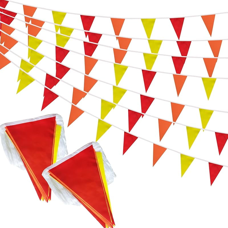 100 Feet Red Dark Blue & White Pennant Banner Flags String Hanging Red ...