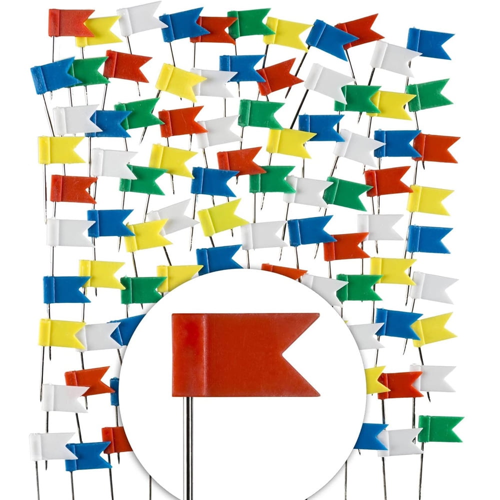 100 Flags Marker Flags Marker Pins for World Map Pin Board, Colorful ...