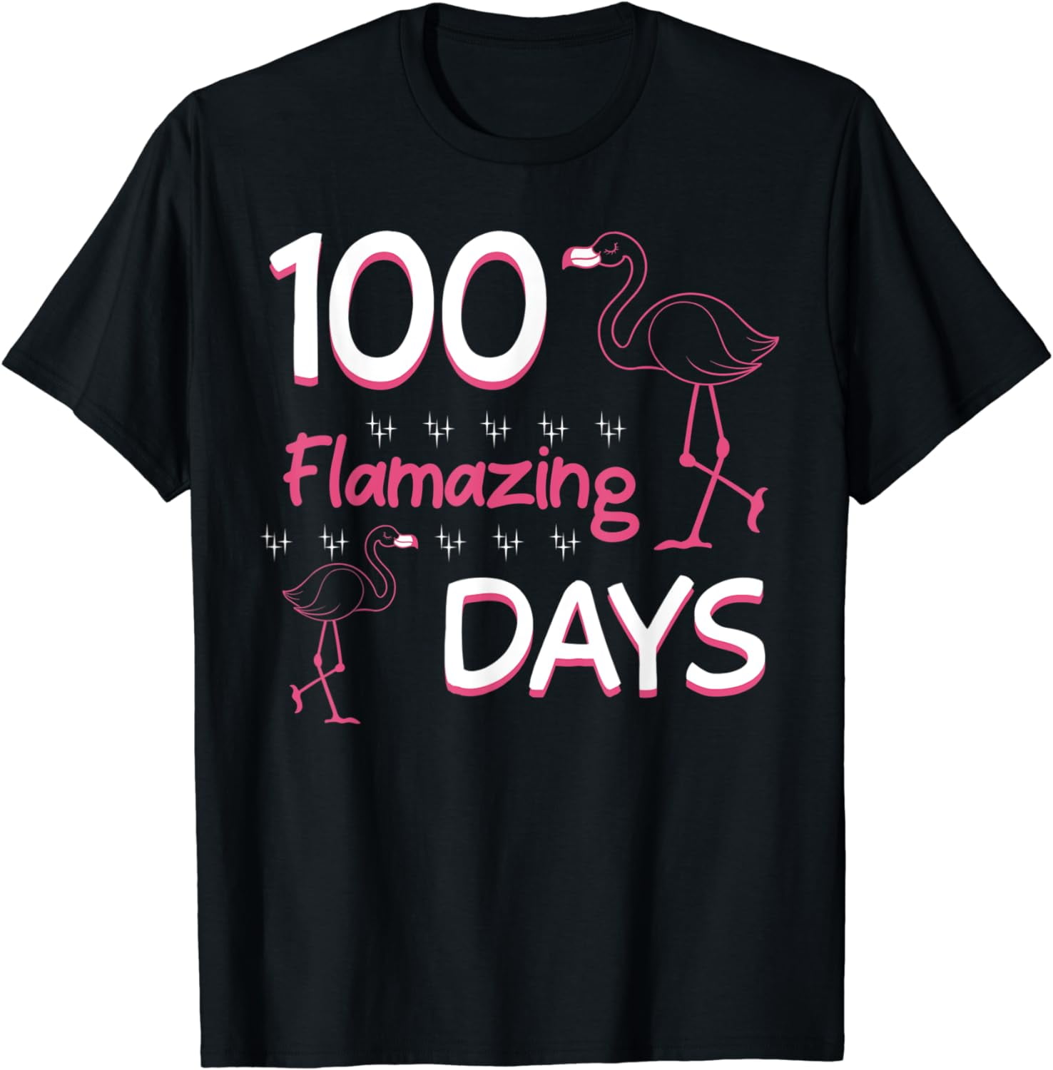100 Flamazing Days Flamingo Girl Student Teacher School T-Shirt ...