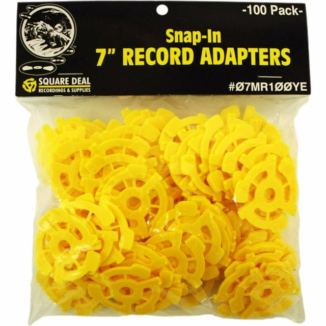(100) Flat Yellow Plastic Record Adapters - Snap In Inserts to Make 7 ...