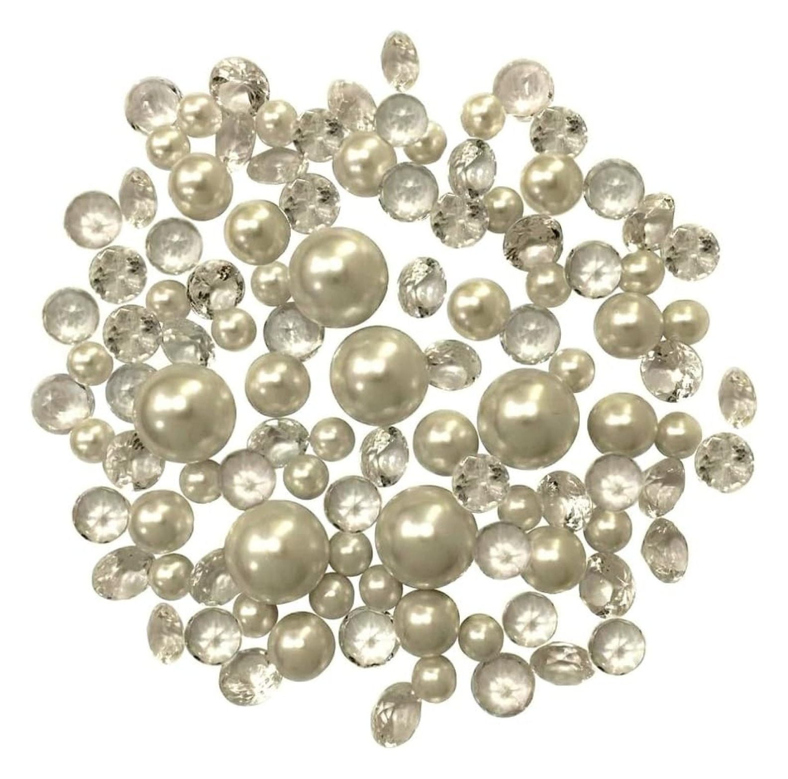 100 Floating Ivory Pearls with Sparkling Ivory Gems-Fills 2 Gallons of ...