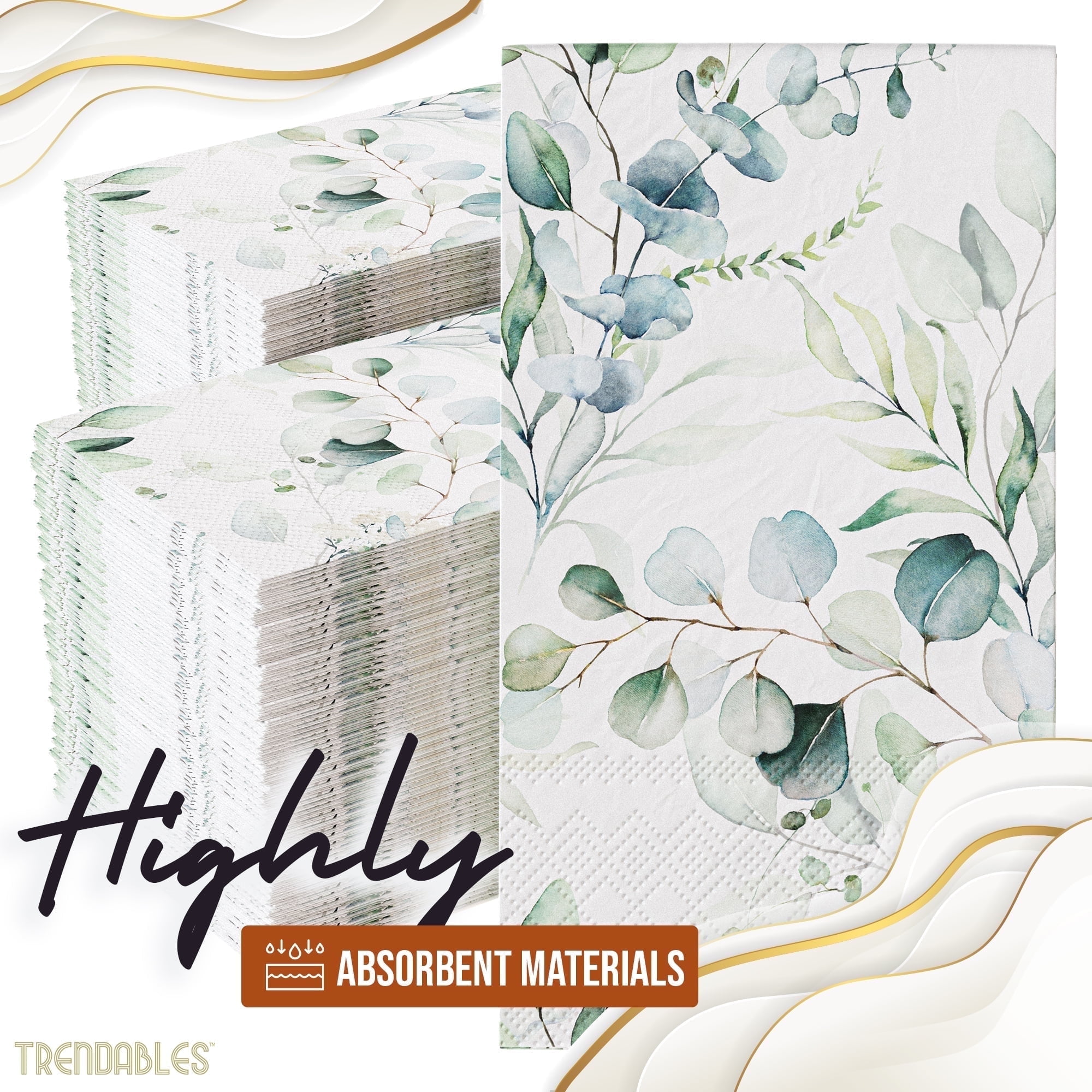 Crown Display Large Pack of Elegant Disposable Napkins with Floral ...