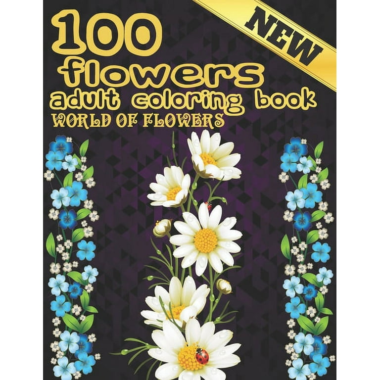 adult coloring book flower world