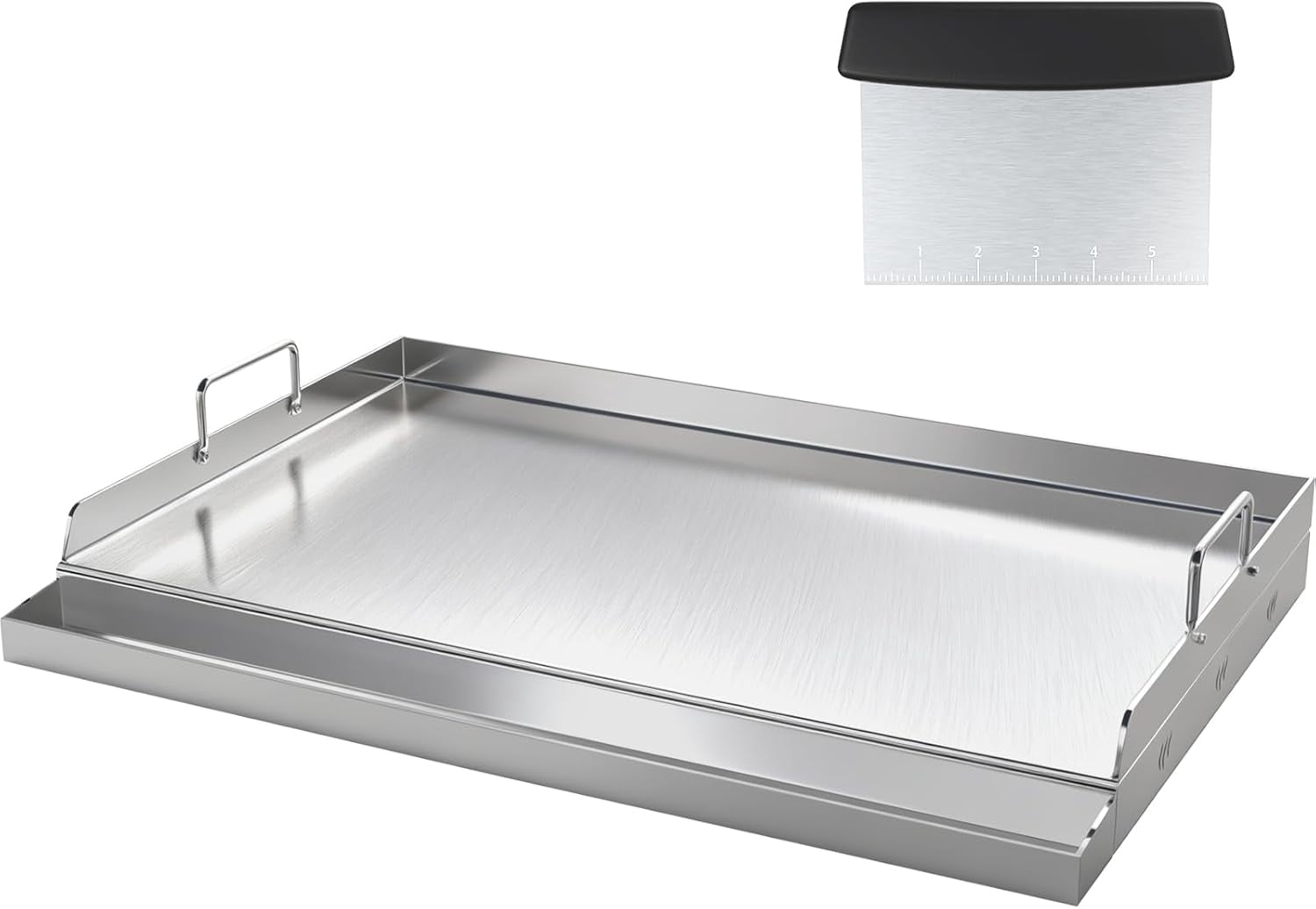 100% Food Grade Stainless Steel Griddle with Grease Groove, Universal ...