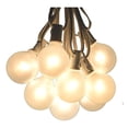 100 Foot Outdoor Globe Patio String Lights - Set of 100 G50 White Pearl ...