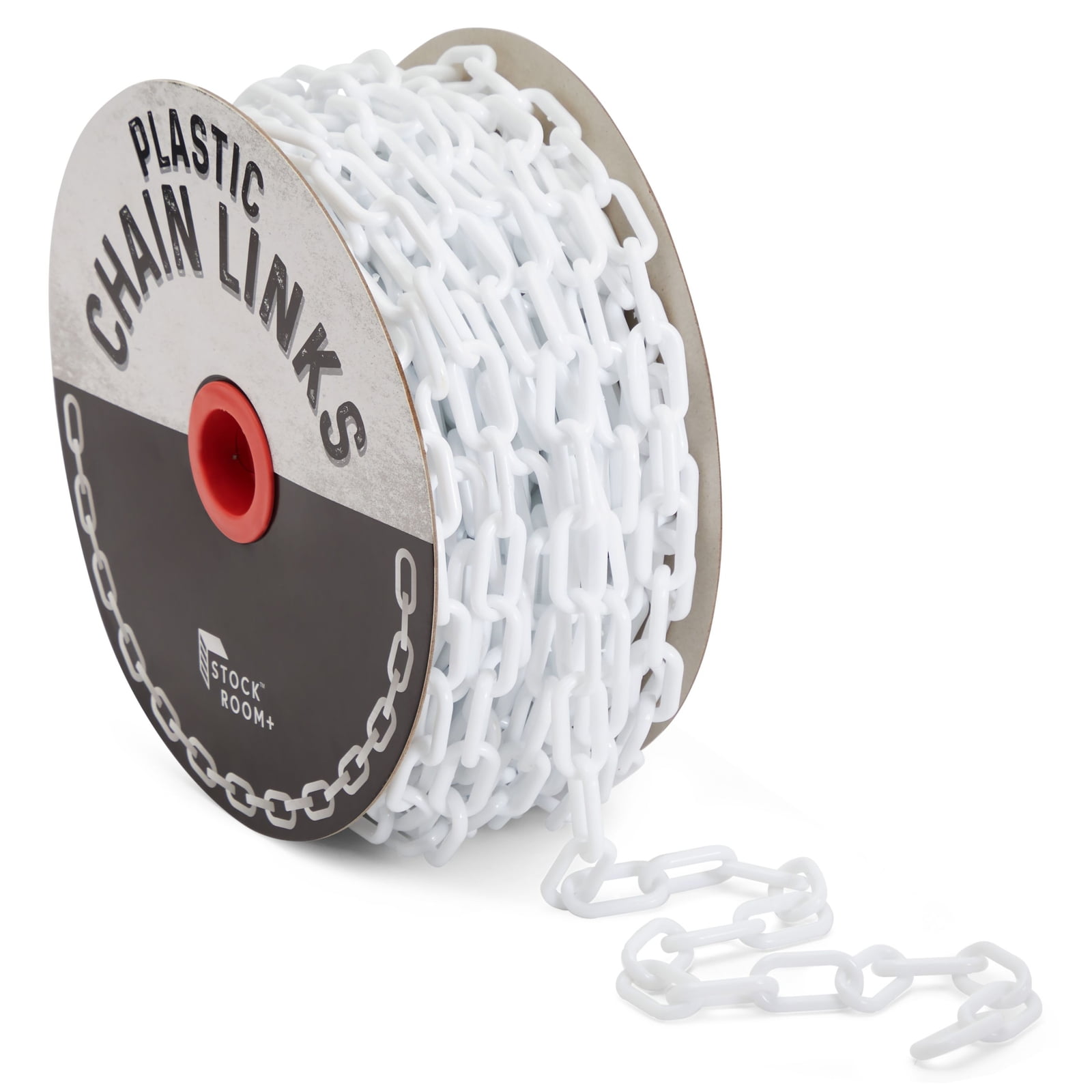 Heavy-Duty 100ft Outdoor White Plastic Chain for Driveway, Concerts ...