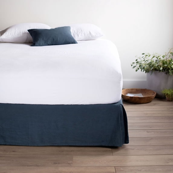 100% French Linen Bedskirt - Full - Baltic | BOKSER HOME - Walmart.com