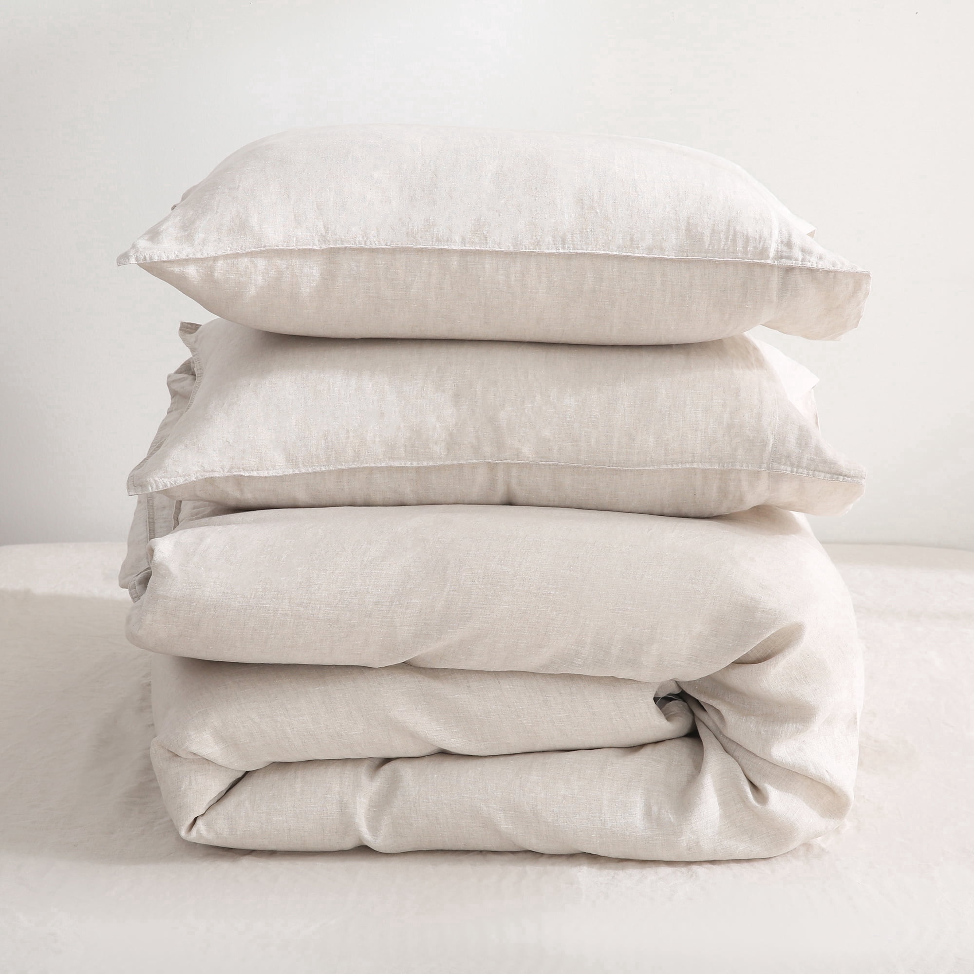 100% French Linen Duvet Cover Set – Soft Breathable Comforter Cover ...