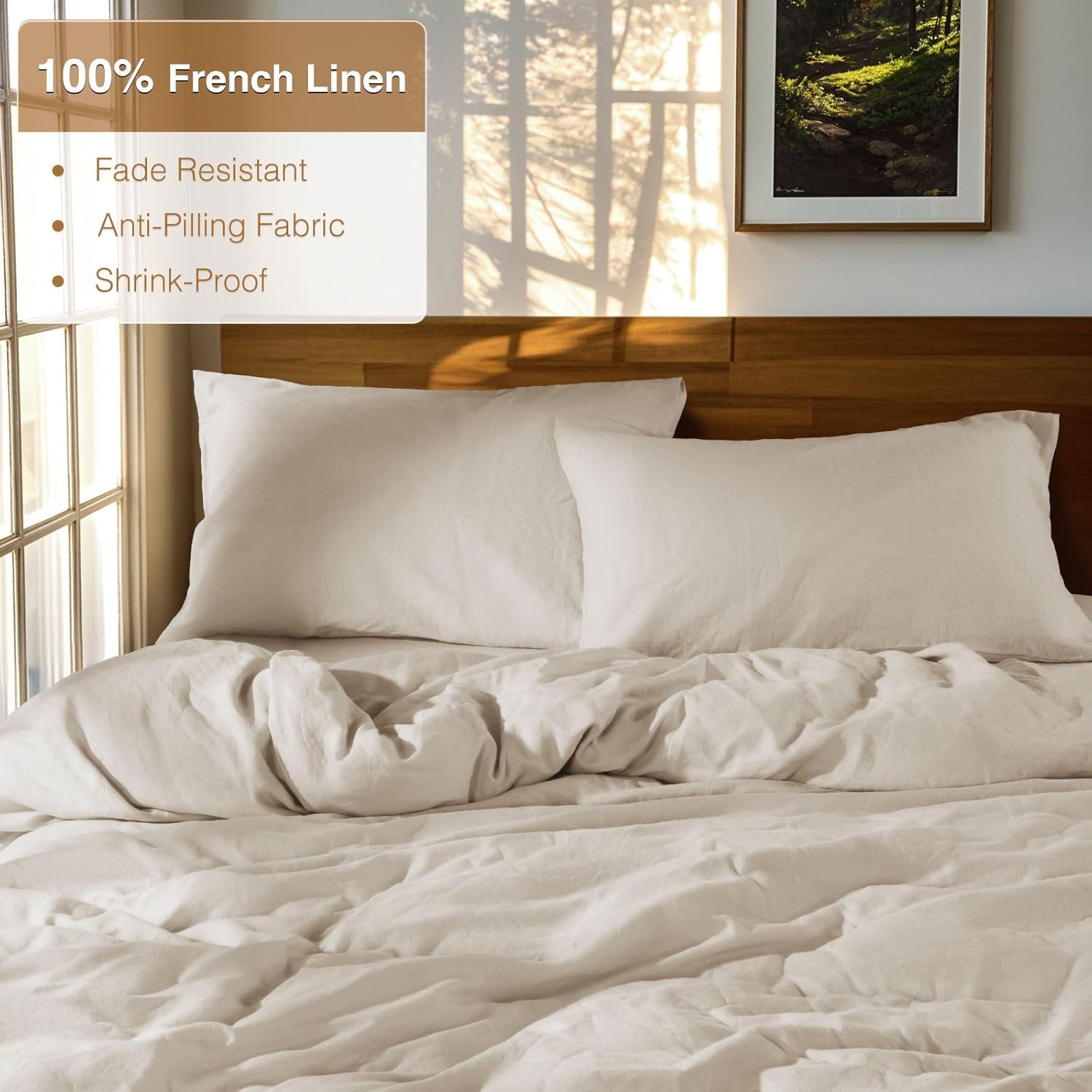 100% French Linen Duvet Cover Size, Cooling Comfort & Wicking for Hot ...