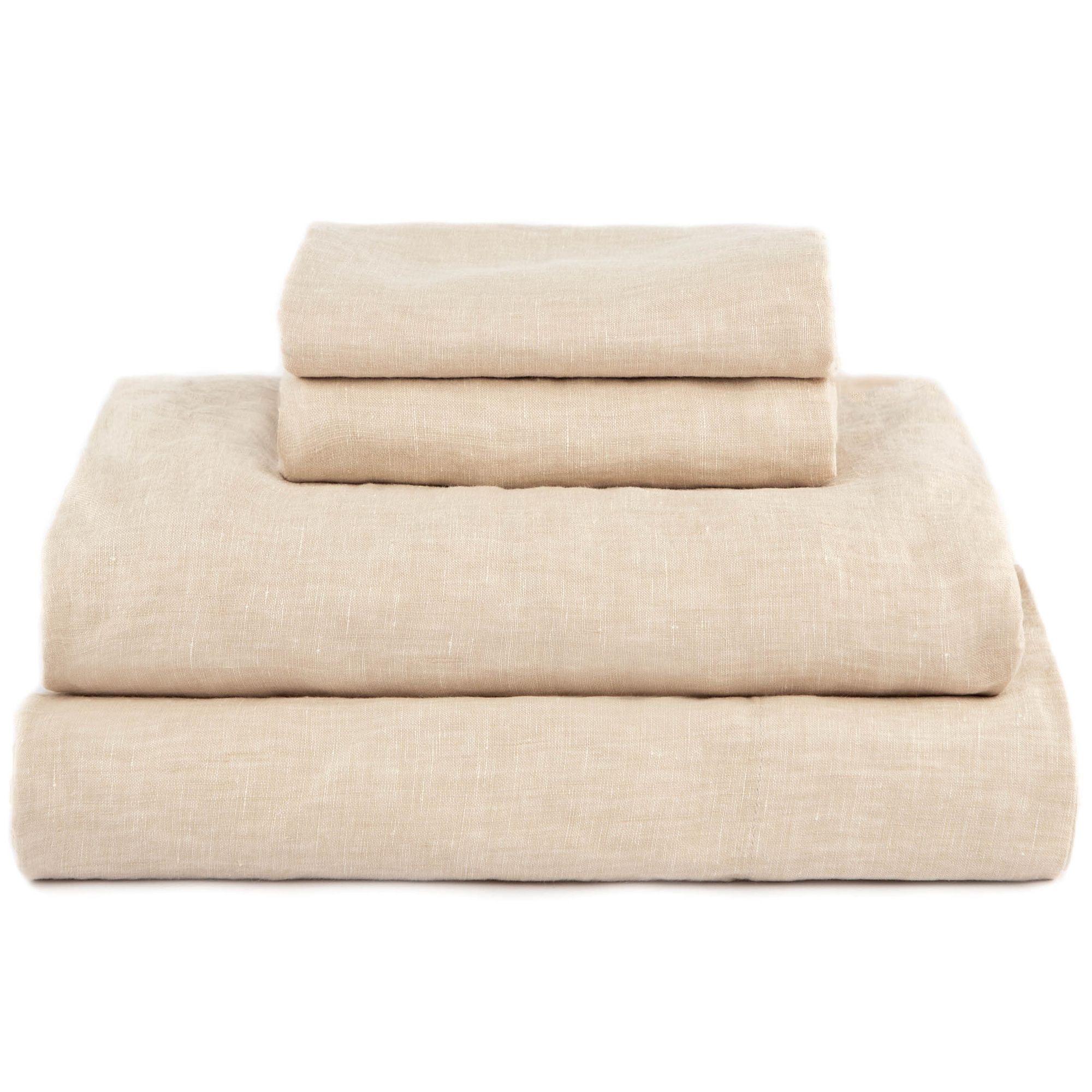 100% French Linen Sheet Set - Full - Putty Heather | BOKSER HOME ...