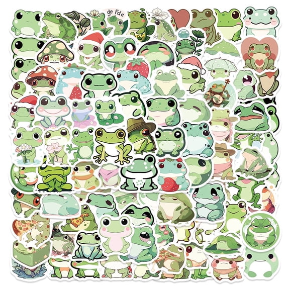100 Frog Stickers, Cute Frog Vinyl Decals for Water Bottles, Laptops ...