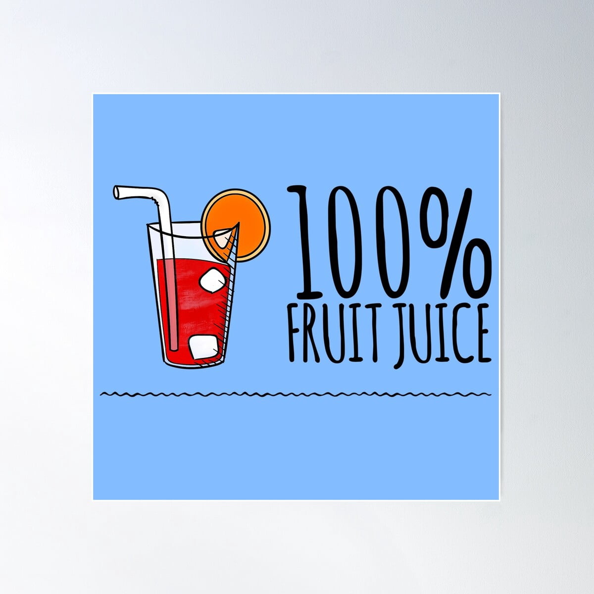 100% Fruit Juice Poster Wall Art, Modern Wall Decor For Living Room ...