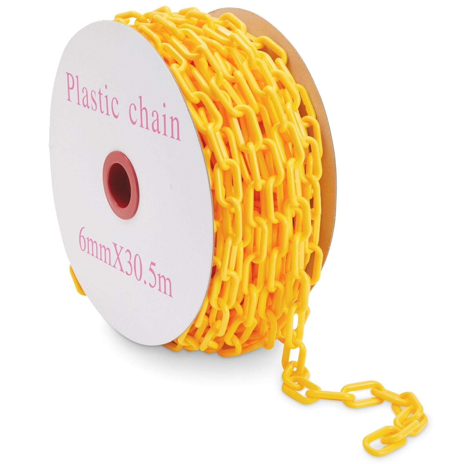 100 Ft 1.38" Yellow Plastic Safety Chain Barrier for Parking Event ...