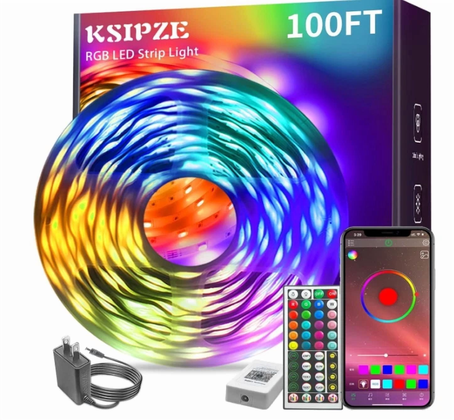 100 Ft Led Strip Lights, Smart Light With App Remote Control, Rgb Led 1 ...