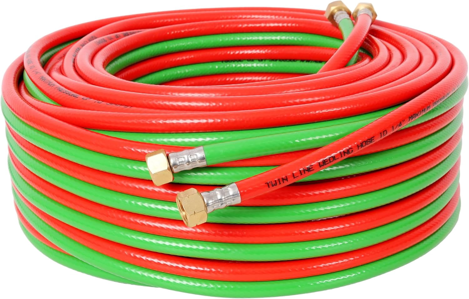 100 Ft Oxygen Acetylene Welding Hose Set.1/4" ID,9/16"-18 B Copper ...