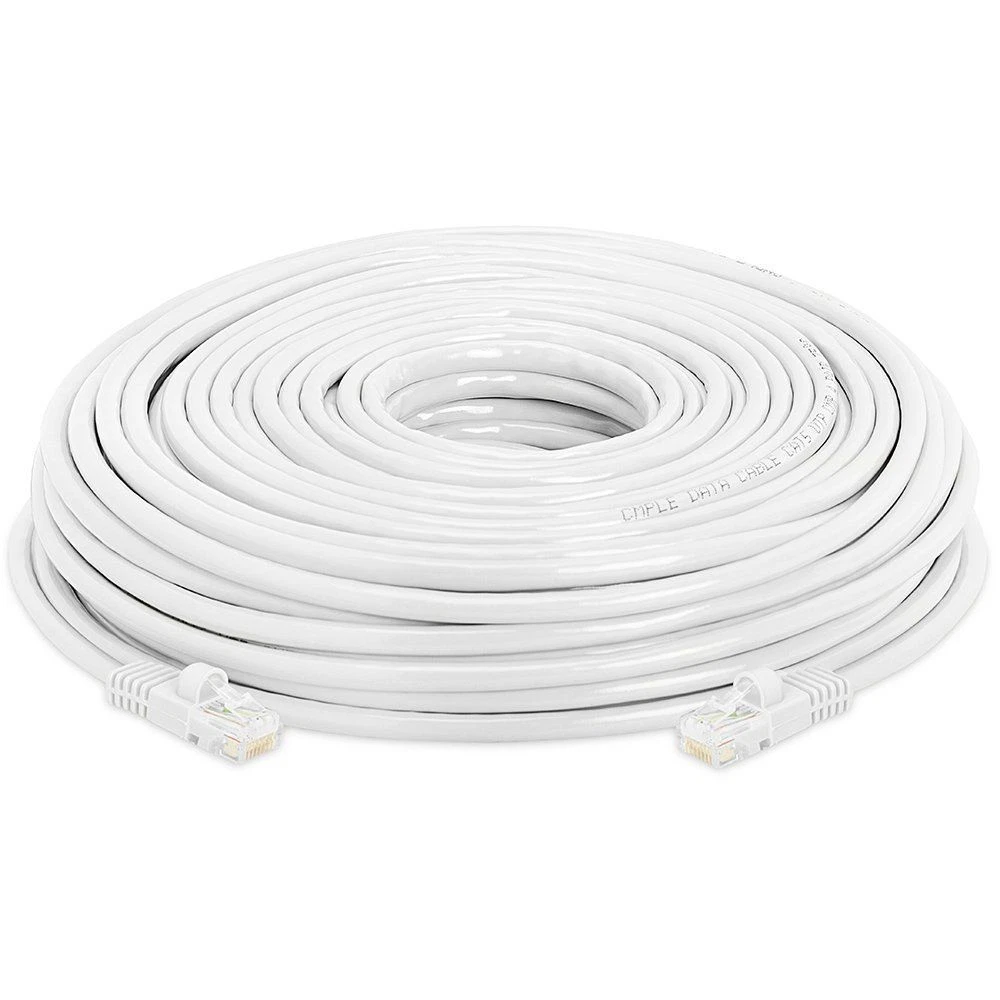 100 Ft White Rj45 Cat6 Ethernet Lan Network Cable Patch Cord For Pc ...