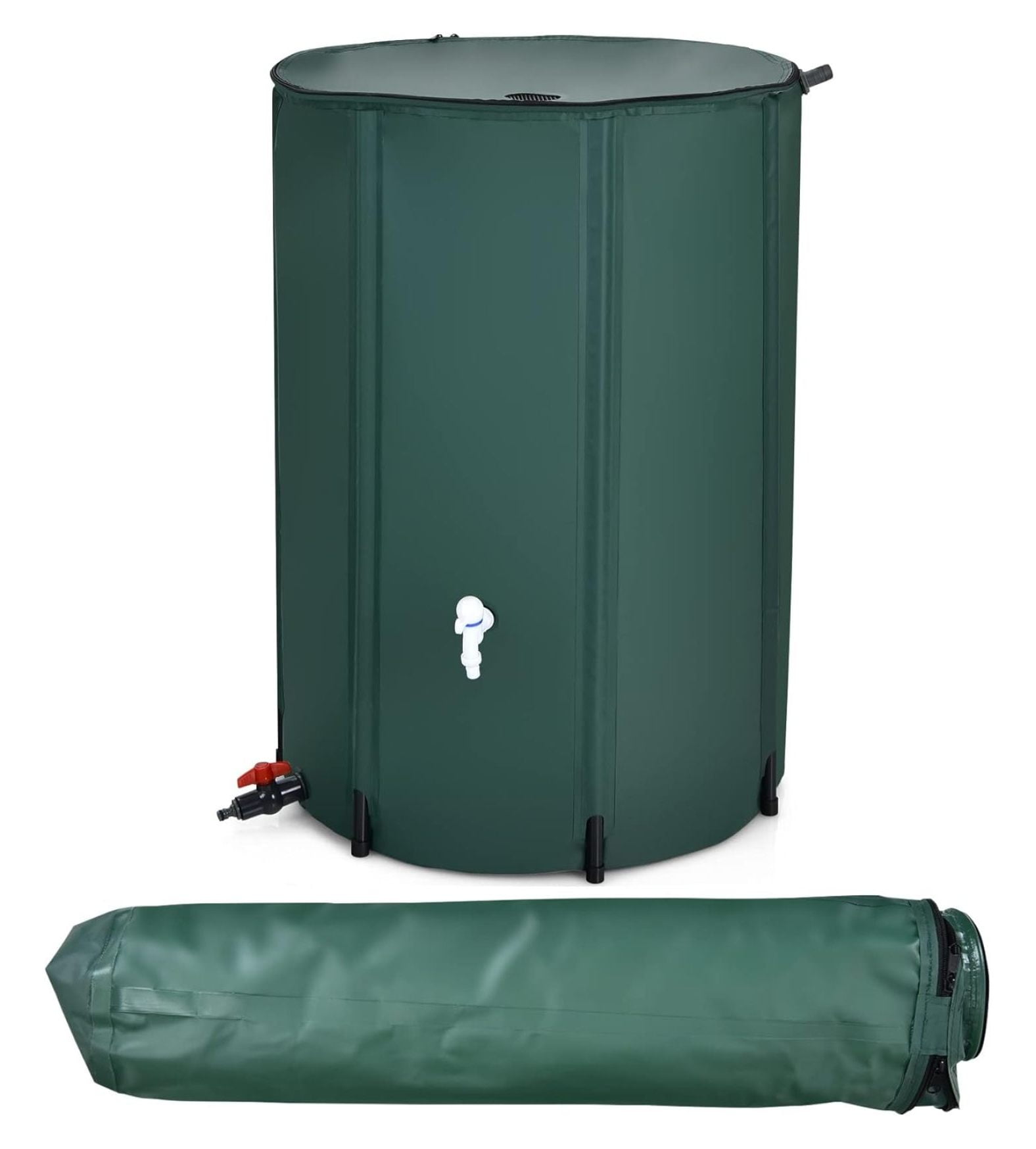 100 Gallon Collapsible Rain Barrel, PVC Rain Water Collection Barrel ...