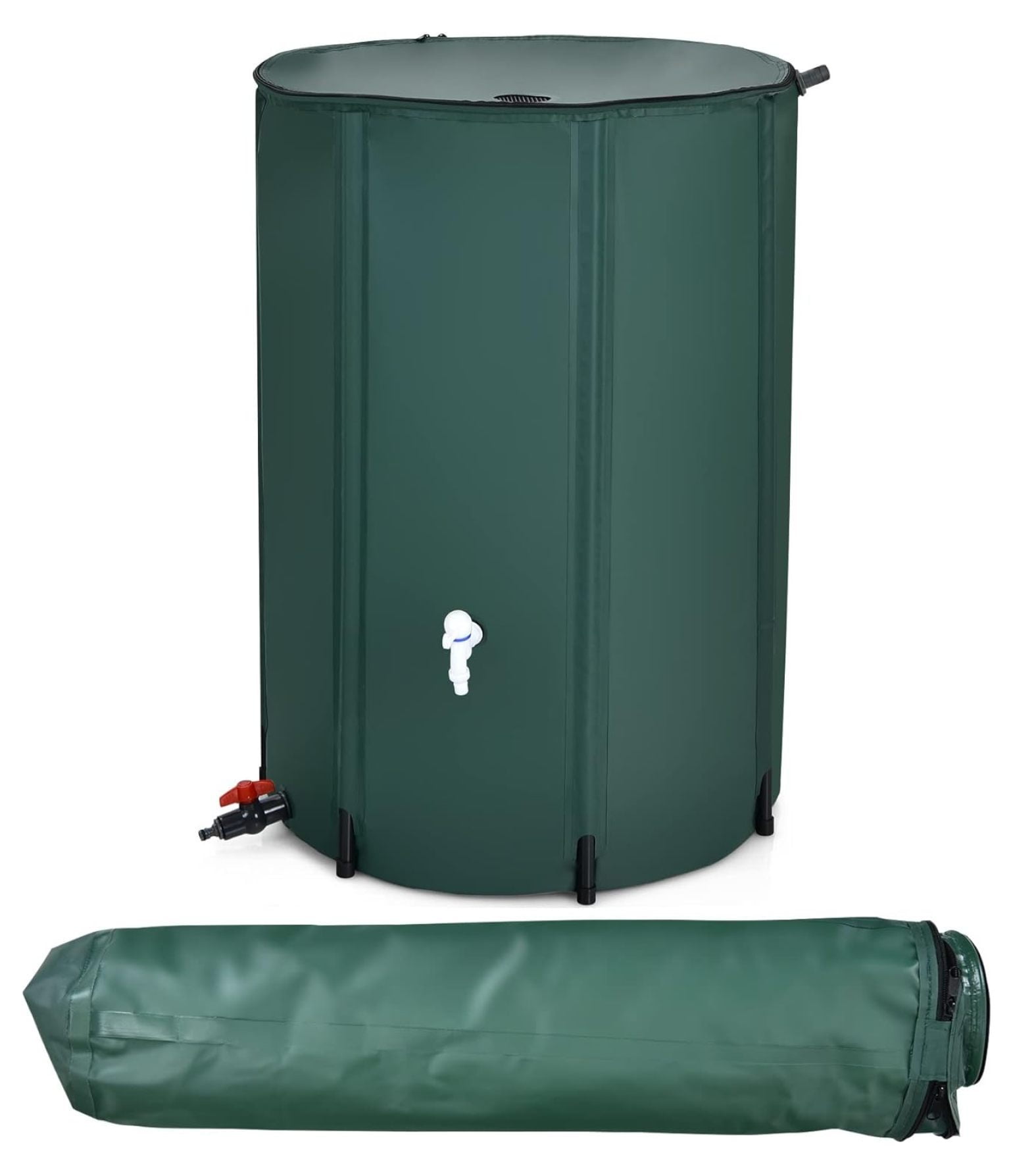 100 Gallon Collapsible Rain Barrel, PVC Rain Water Collection Barrel ...