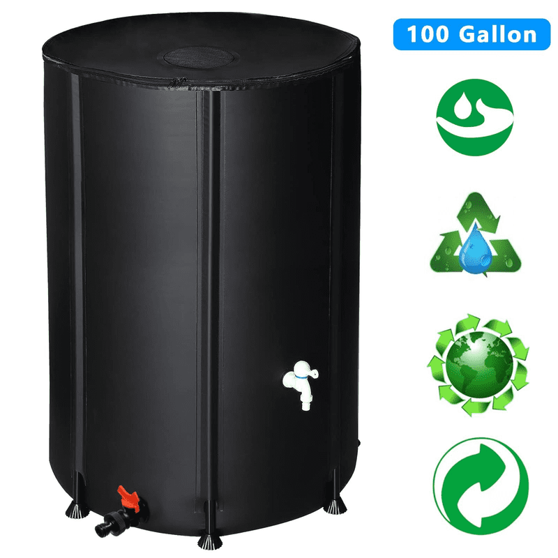 100 Gallon Collapsible Rain Barrel, Portable Folding Water Collection ...