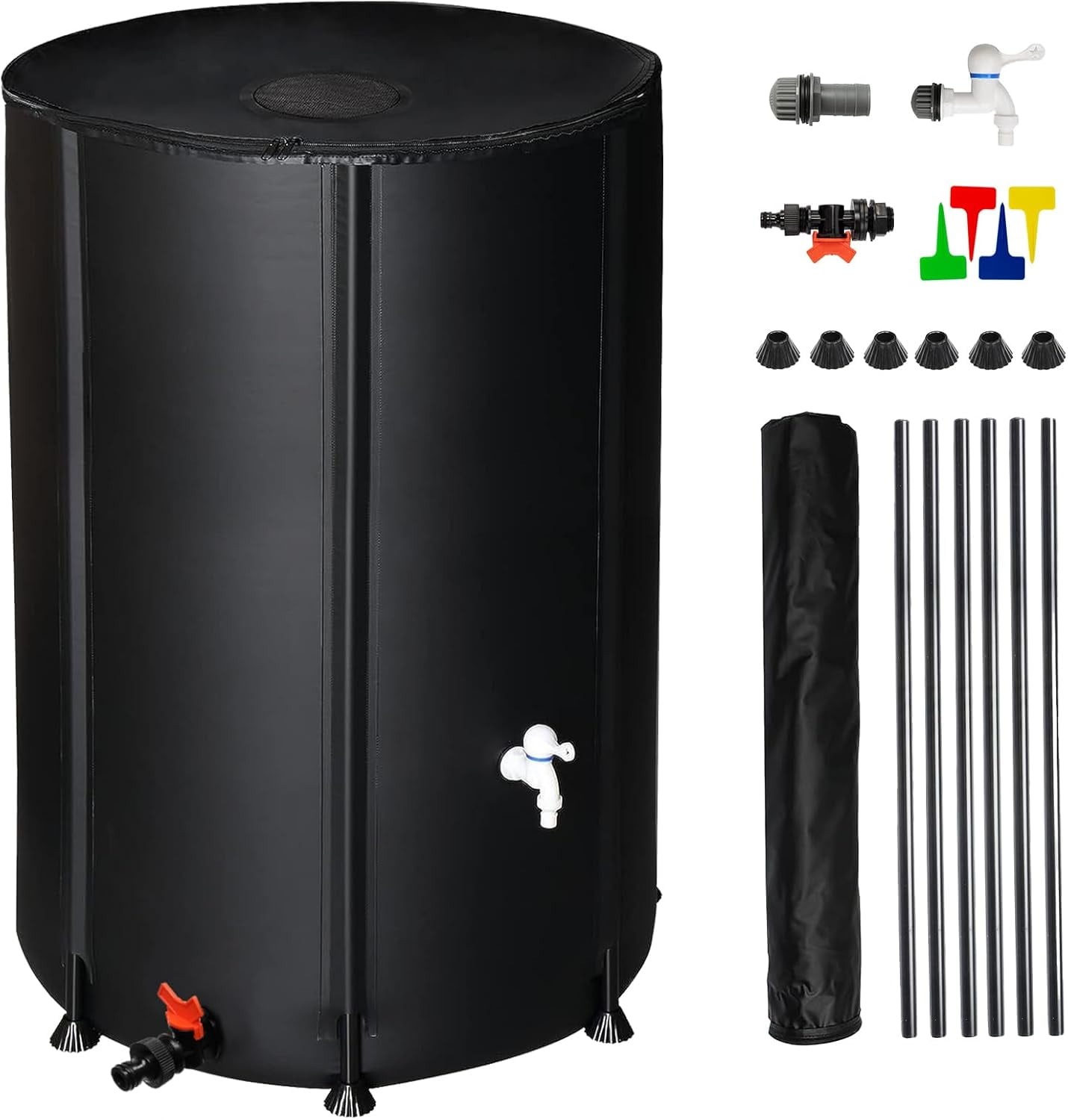 100 Gallon Collapsible Rain Barrel, Portable Rainwater Collection ...