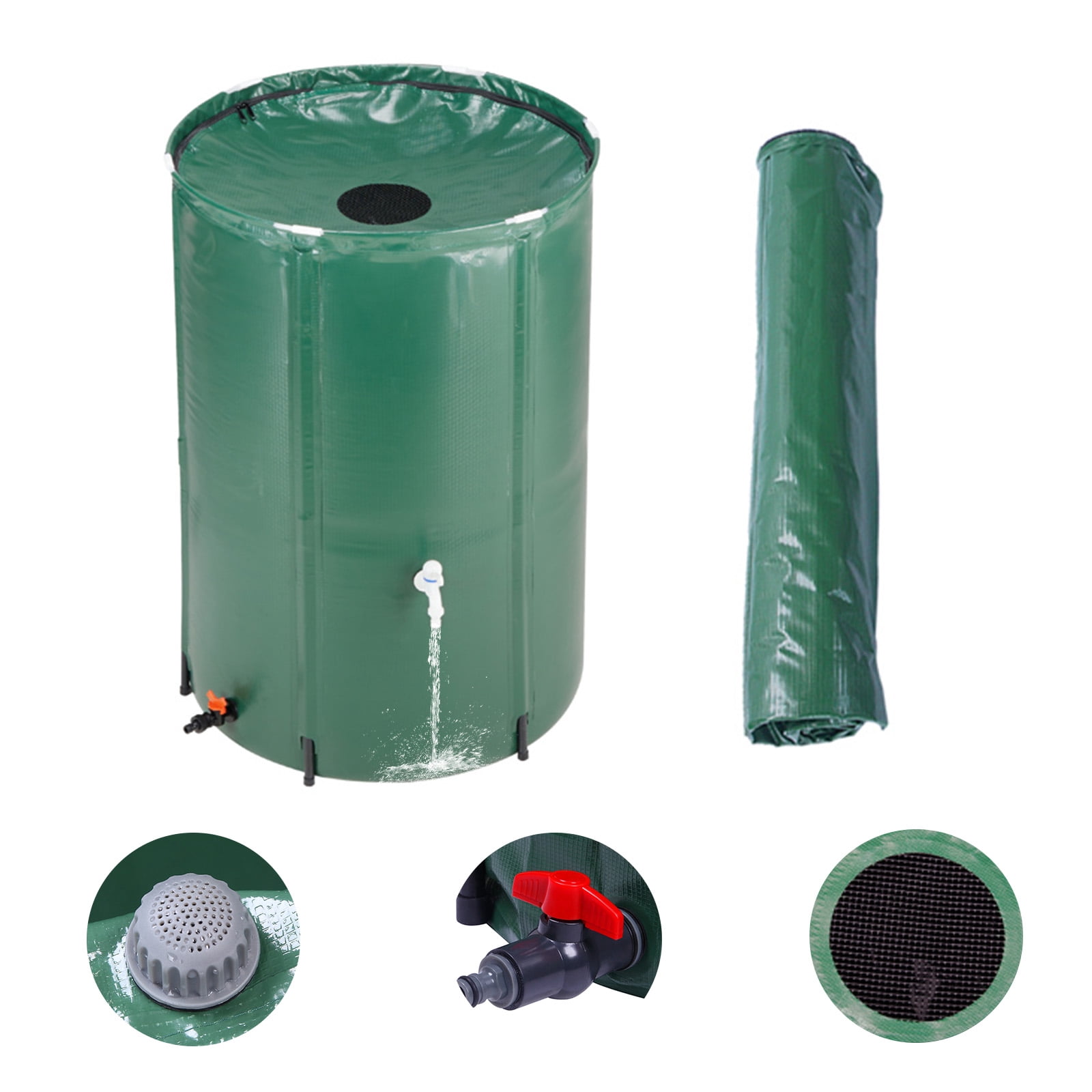 100 Gallon Collapsible Rain Barrel, Water Barrels Rain Catcher from ...