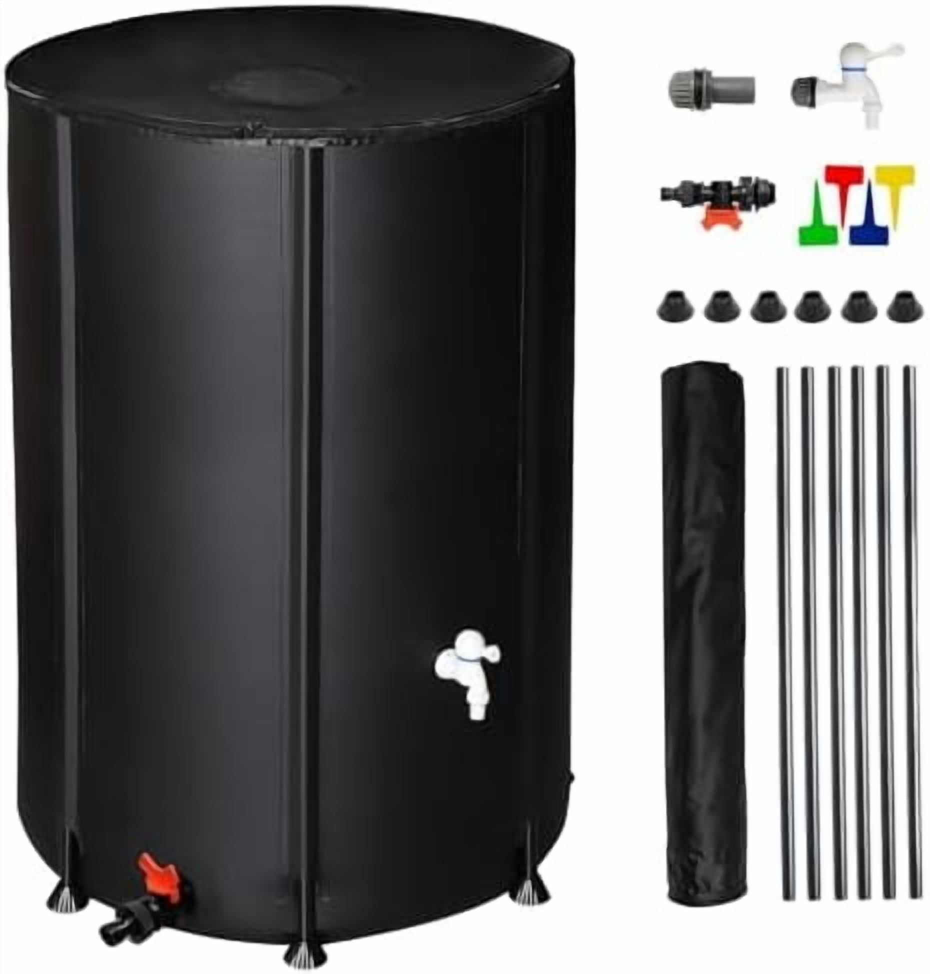100 Gallon Collapsible Rain Barrel, Water Storage Tank, Portable ...