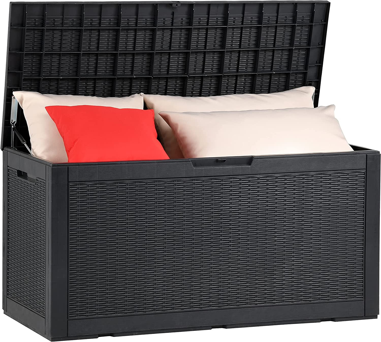 100 Gallon Large Resin Deck Box Outdoor Storage Boxes for Patio Furniture, Outdoor Cushions ...