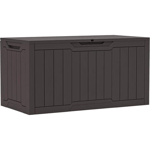 100 Gallon Outdoor Storage Box, Large Water Resistant Resin Deck Box ...