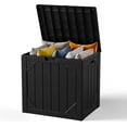 100 Gallon Outdoor Storage Box, Waterproof Resin Deck Box Organizer for ...