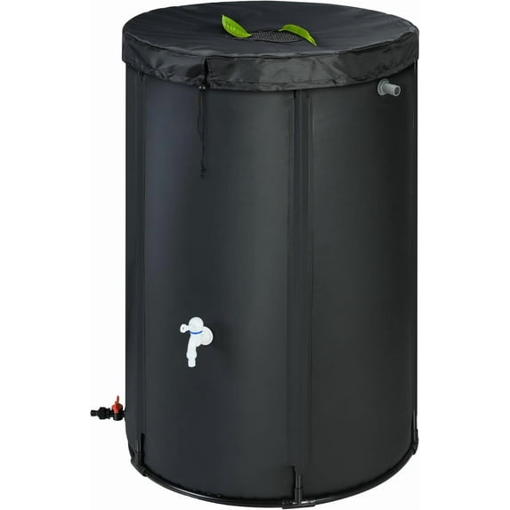 100 Gallon Rain Barrel Water Tank - Portable Collapsible Rain Water ...